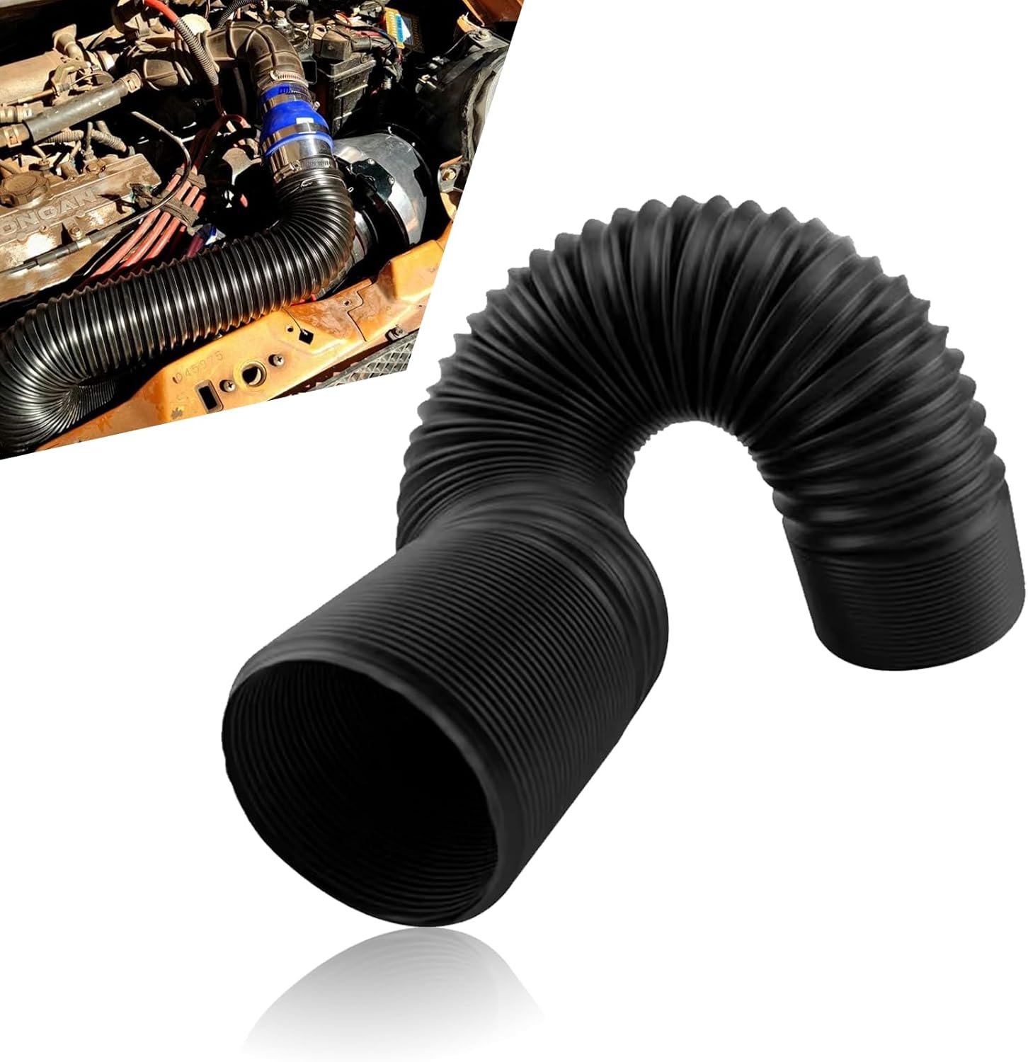 Amazon.com: Flygun 1 PC Car Inlet Cold Air Intake Hose, Flexible ...