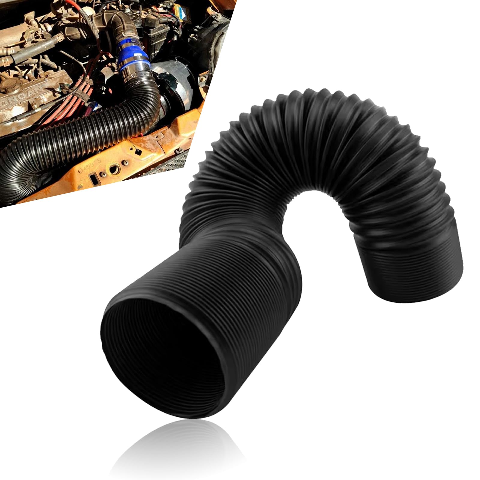 Amazon.com: Flygun 1 PC Car Inlet Cold Air Intake Hose, Flexible ...