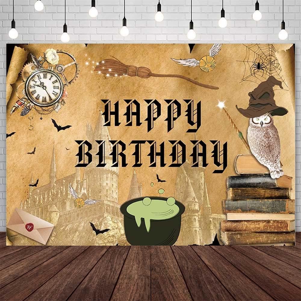 Amazon.com : AIBIIN 7x5ft Wizard Birthday Backdrop Magical Castle ...