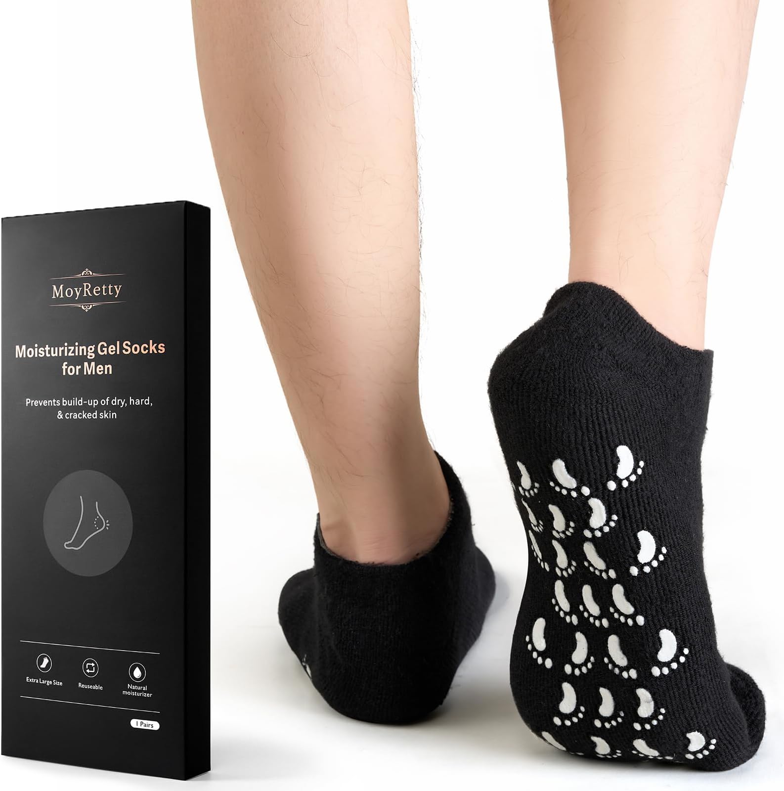 Amazon.com : Moisturizing Gel Socks for Men - Extra Large - 2 Pairs ...