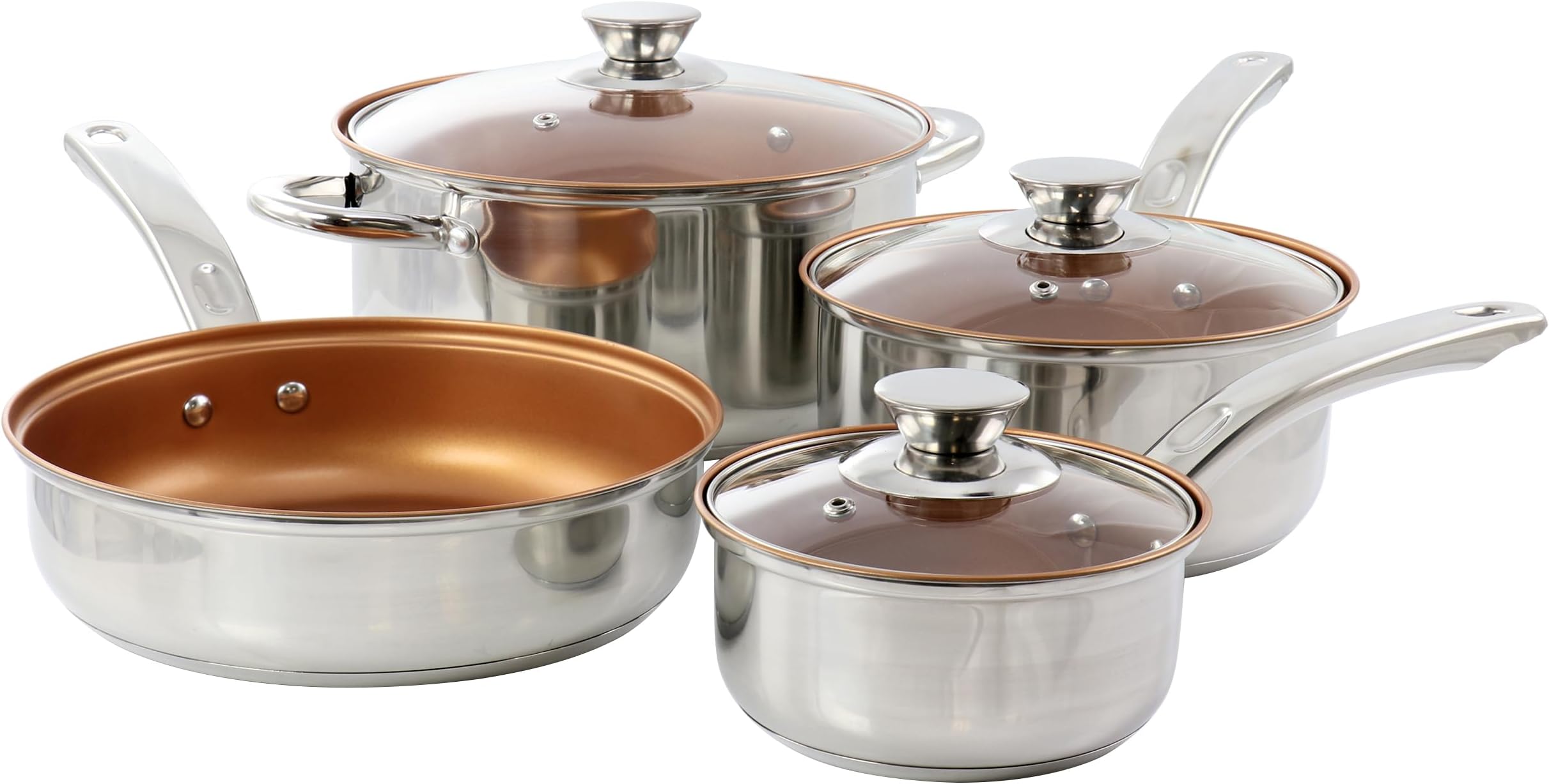 Amazon.com: Gibson Home Anston 7 Piece Nonstick Stainless Steel ...