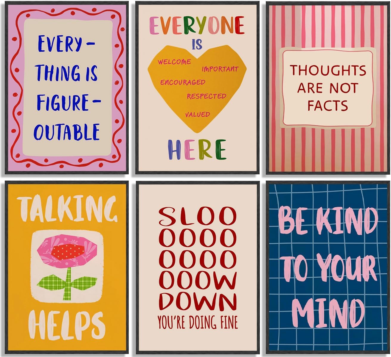 Amazon.com: 6Pcs Mental Health Posters Prints Mental Health Quotes ...