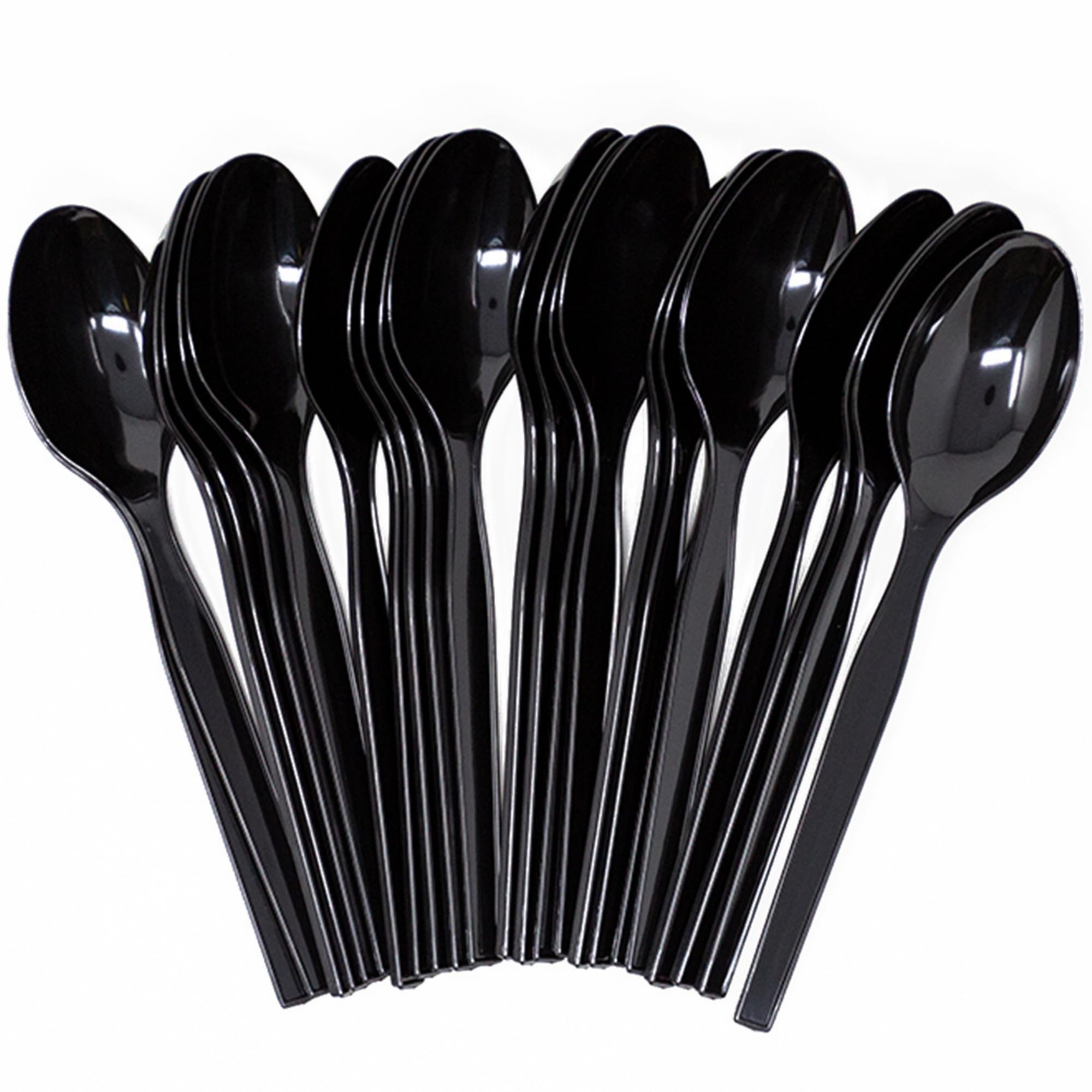 Black Plastic Spoon