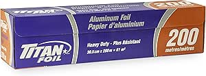 Titan Foil Heavy Duty Aluminum Foil Roll, Non-Stick Food Safe 30 cm x ...
