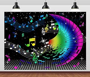 Amazon.com : CORFOTO 5x4ft Music Backdrop Musical Notes Music Symbol ...