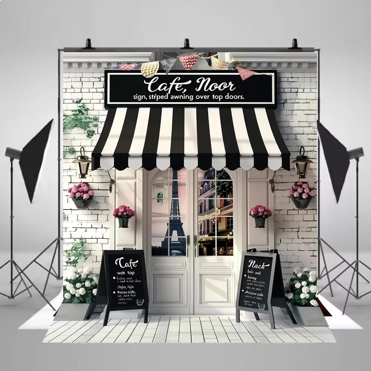 Amazon.com : Paris Cafe Birthday Party Photography Backdrop Parisian ...