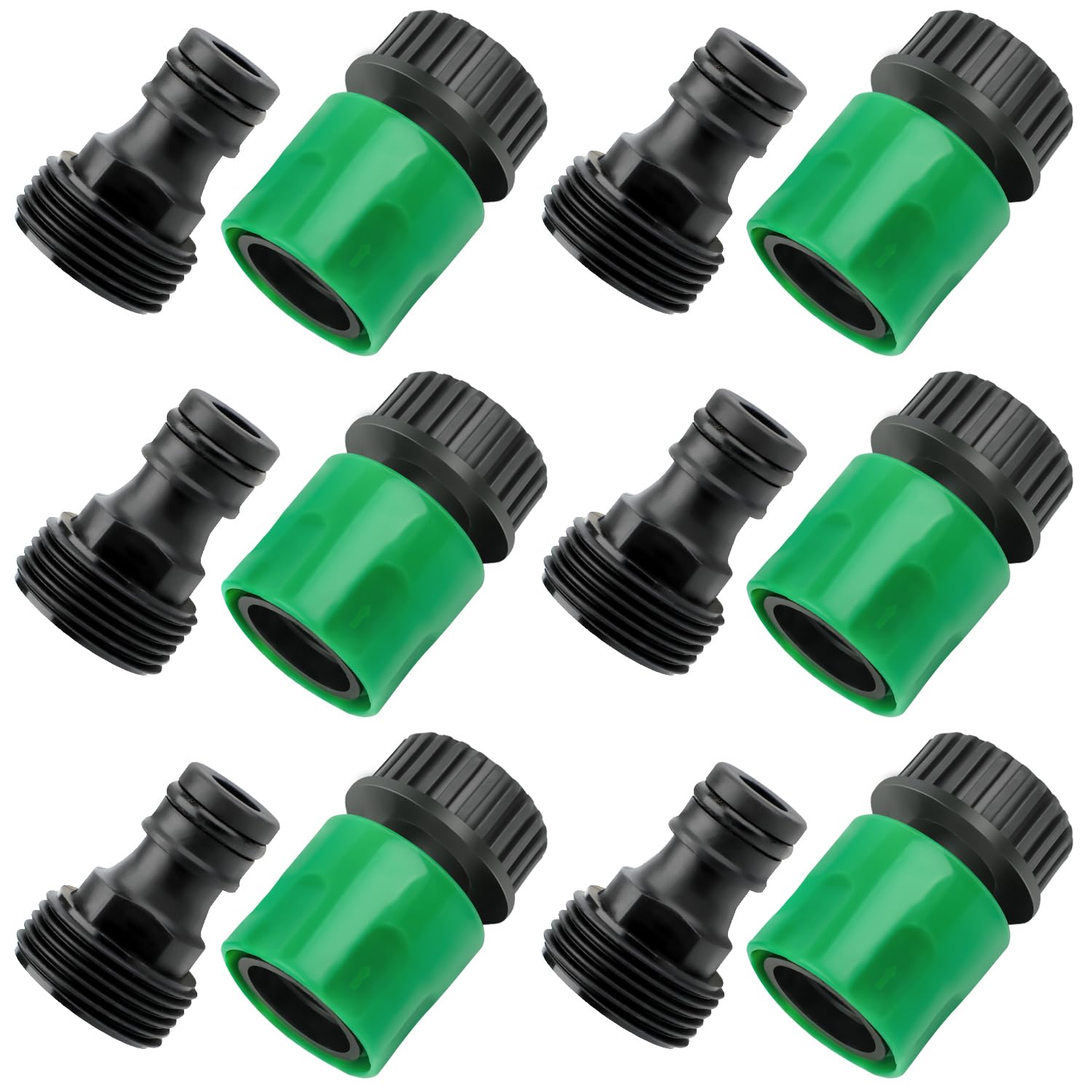 Snapklik.com : 6 Sets Garden Hose Quick Connector, 3/4 Inch Plastic ...