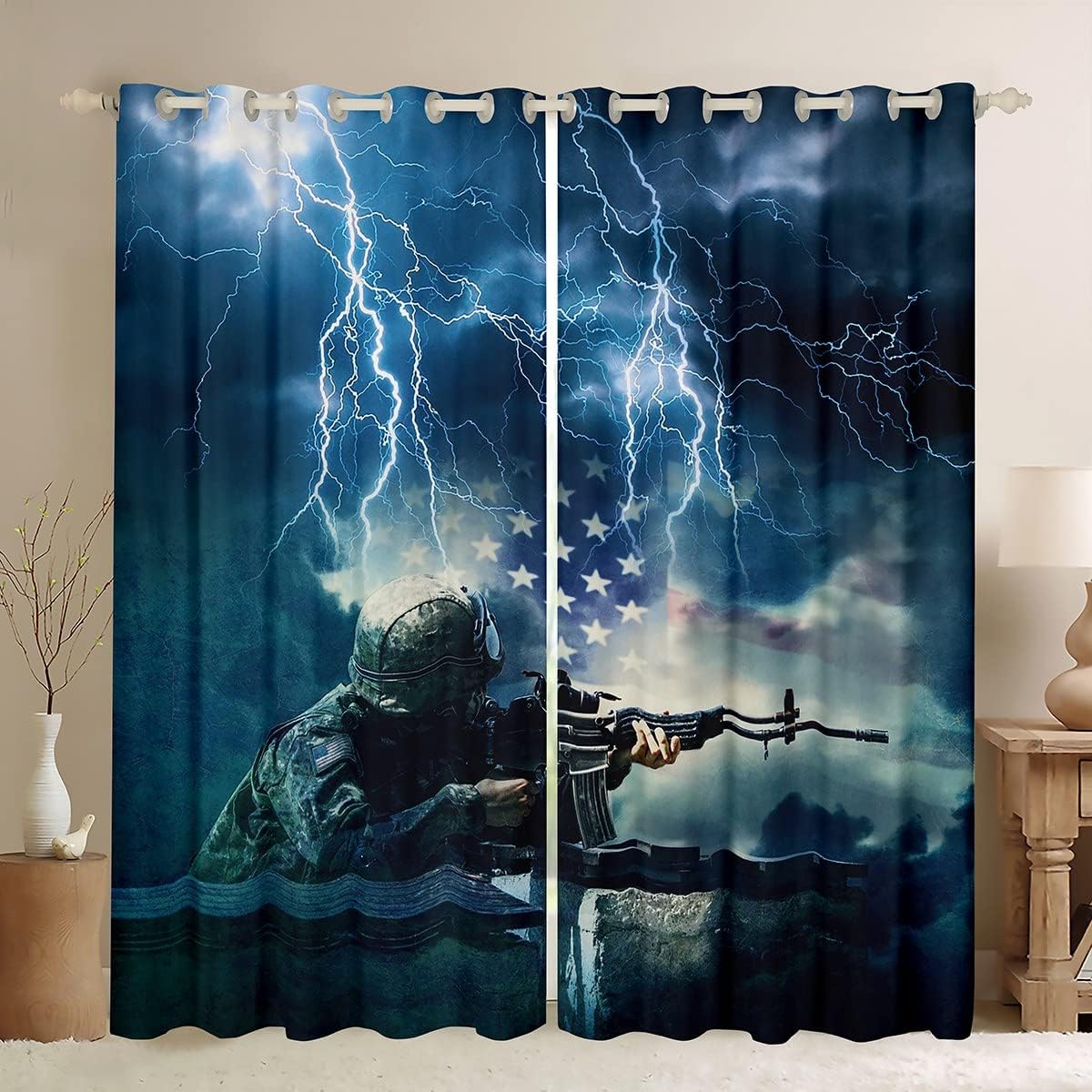 Amazon.com: Camo Soldier Window Curtains Boys Teen Military Camouflage ...