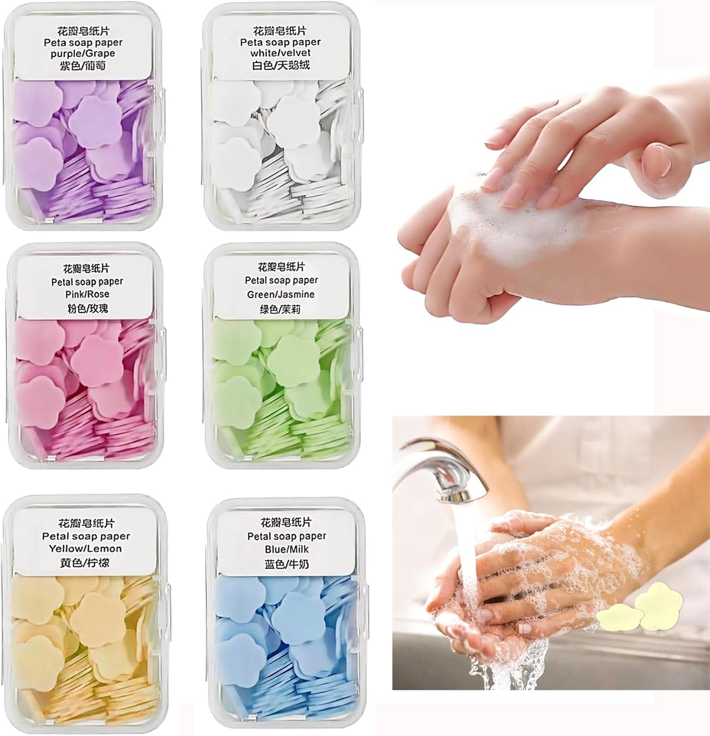 RUIENGCOMM 6Pcs Portable Travel Sheets Disposable Soap Mini Scented ...
