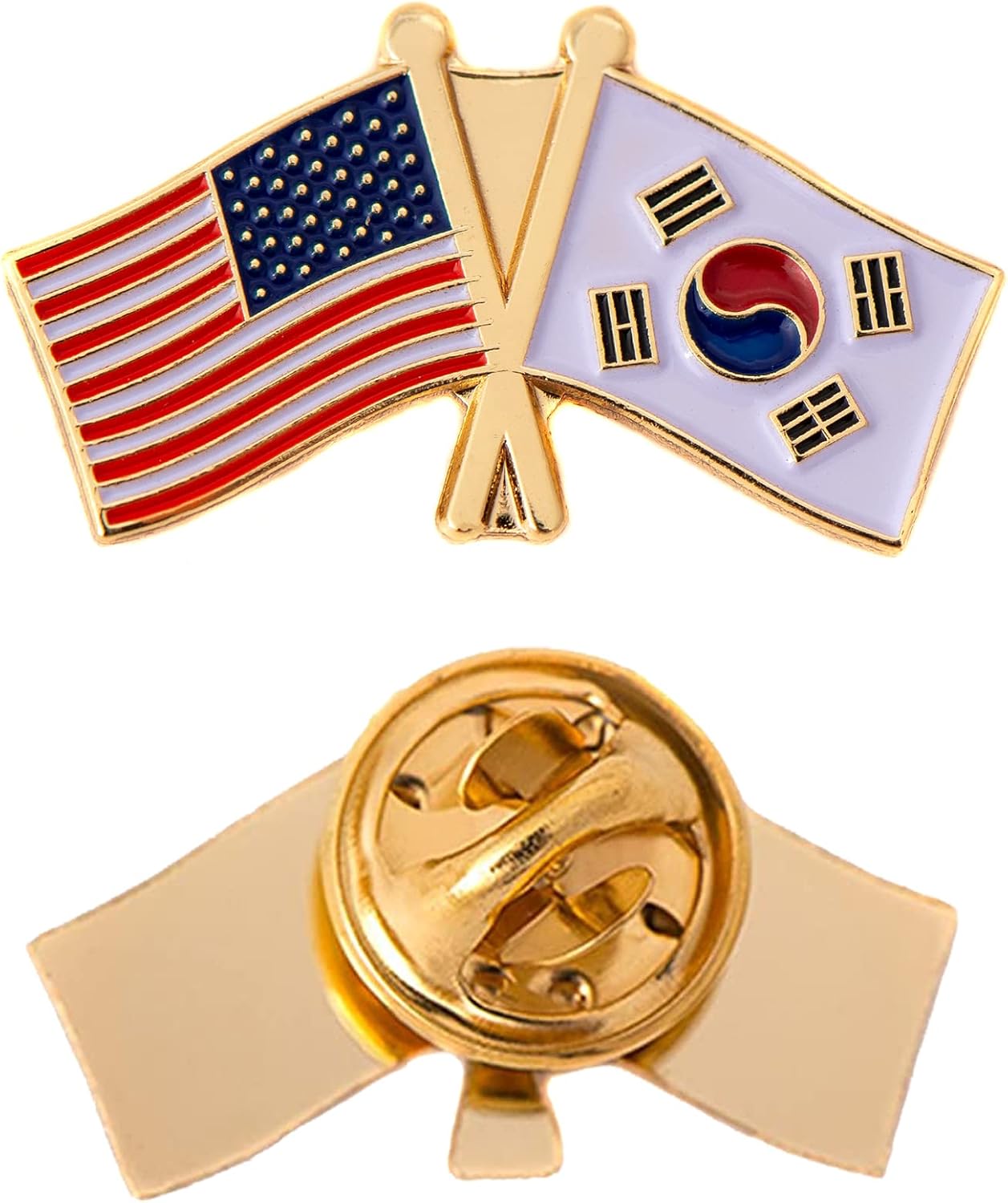 Amazon.com: South Korea Lapel Pin Enamel with United States USA ...