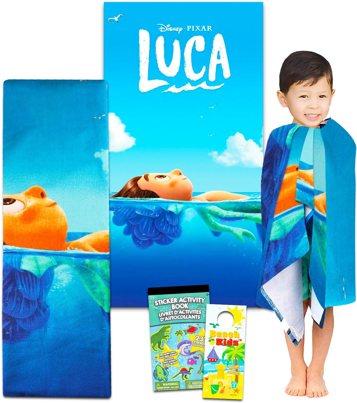 Amazon.com: Disney Luca Beach Towel Set - 27" x 54" Giant Luca Bath ...