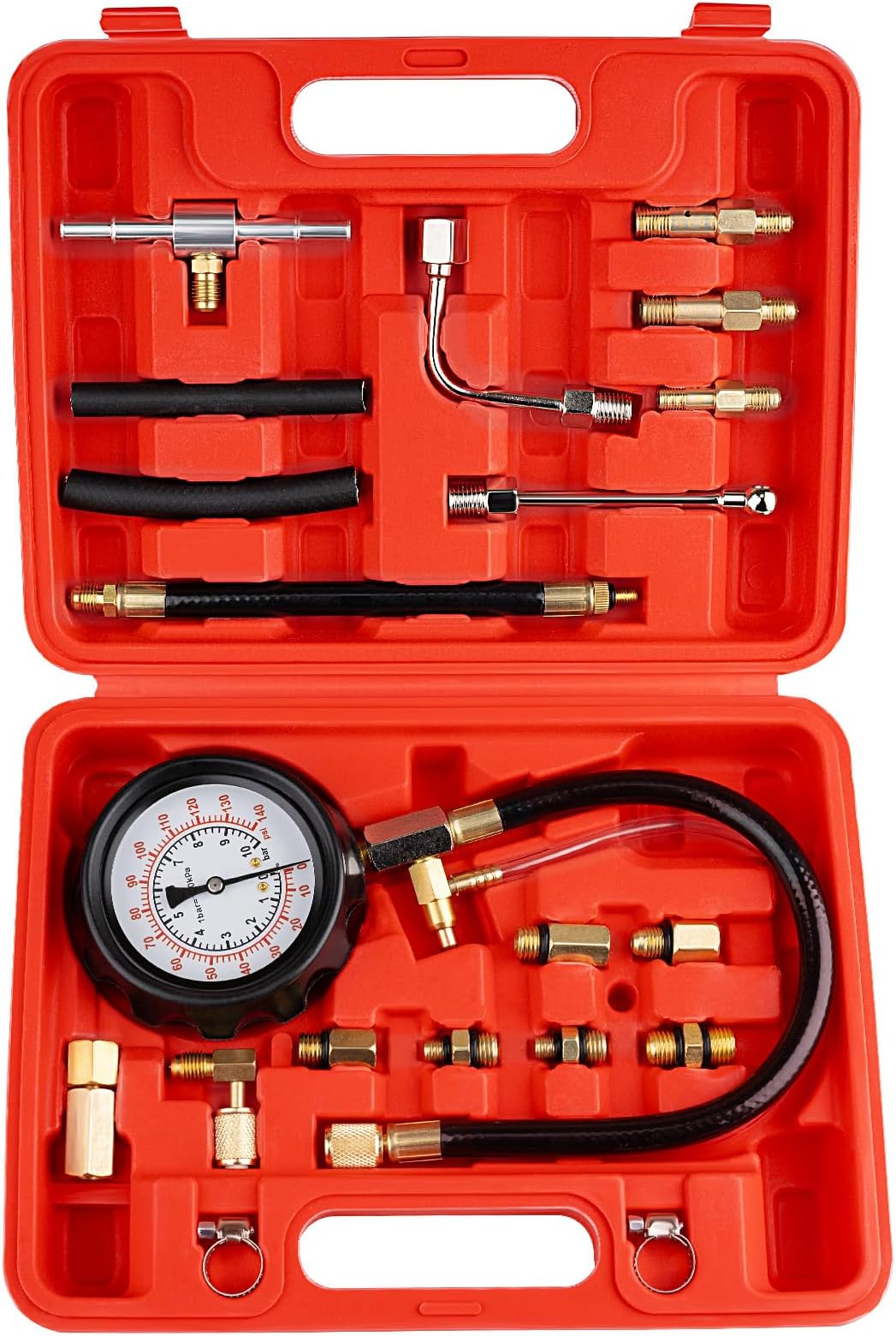 Amazon.com: jiouxip 0-140PSI Fuel Pressure Tester Kit, Fuel Injector ...