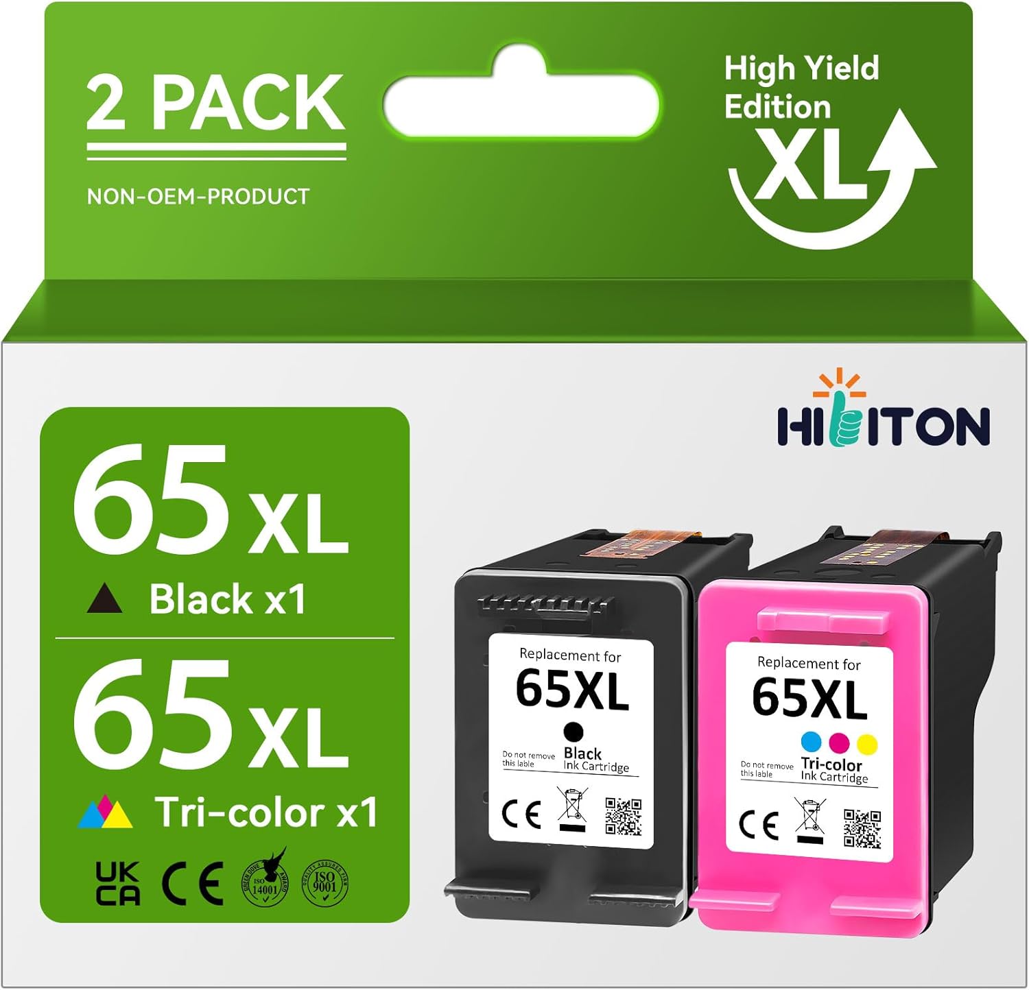 65XL for HP Ink 65 XL Ink Cartridges Black Color Combo Pack High Yield ...