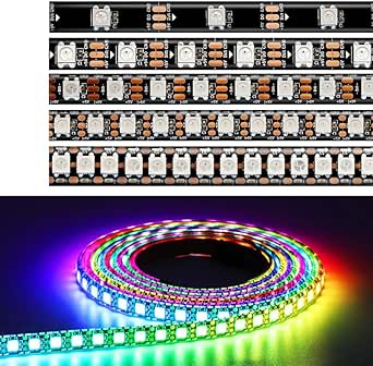 Amazon.com: SZXJY WS2812B LED Strip Light 16.4FT/5M 60LEDs/m ...