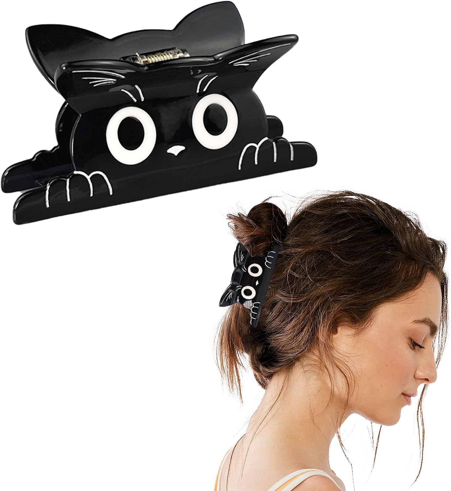 Amazon.com: Cute Cat Hair Claw Clips - Kawaii, Funny Cat Style for ...