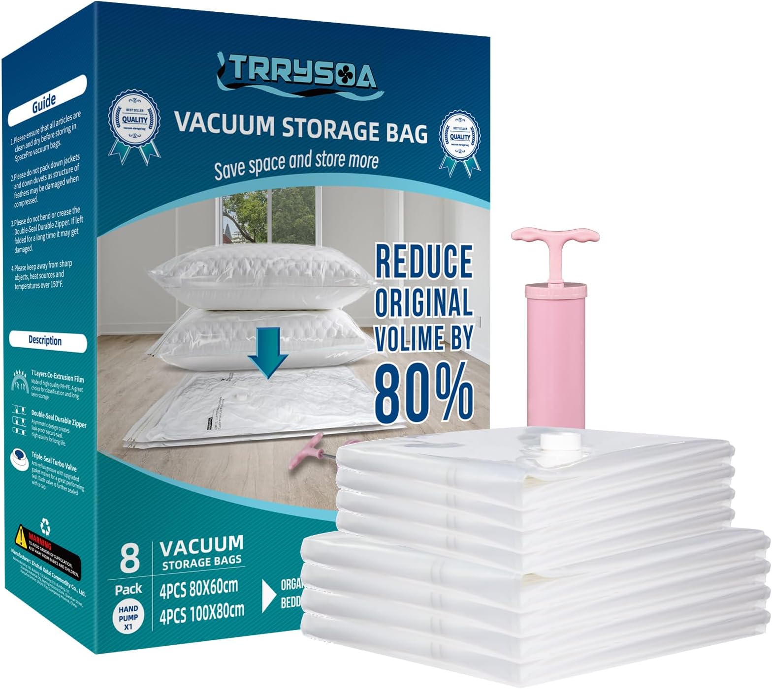 Amazon.com: 4 PACK JUMBO / Extra Large Space Saver Vacuum Seal Storage ...