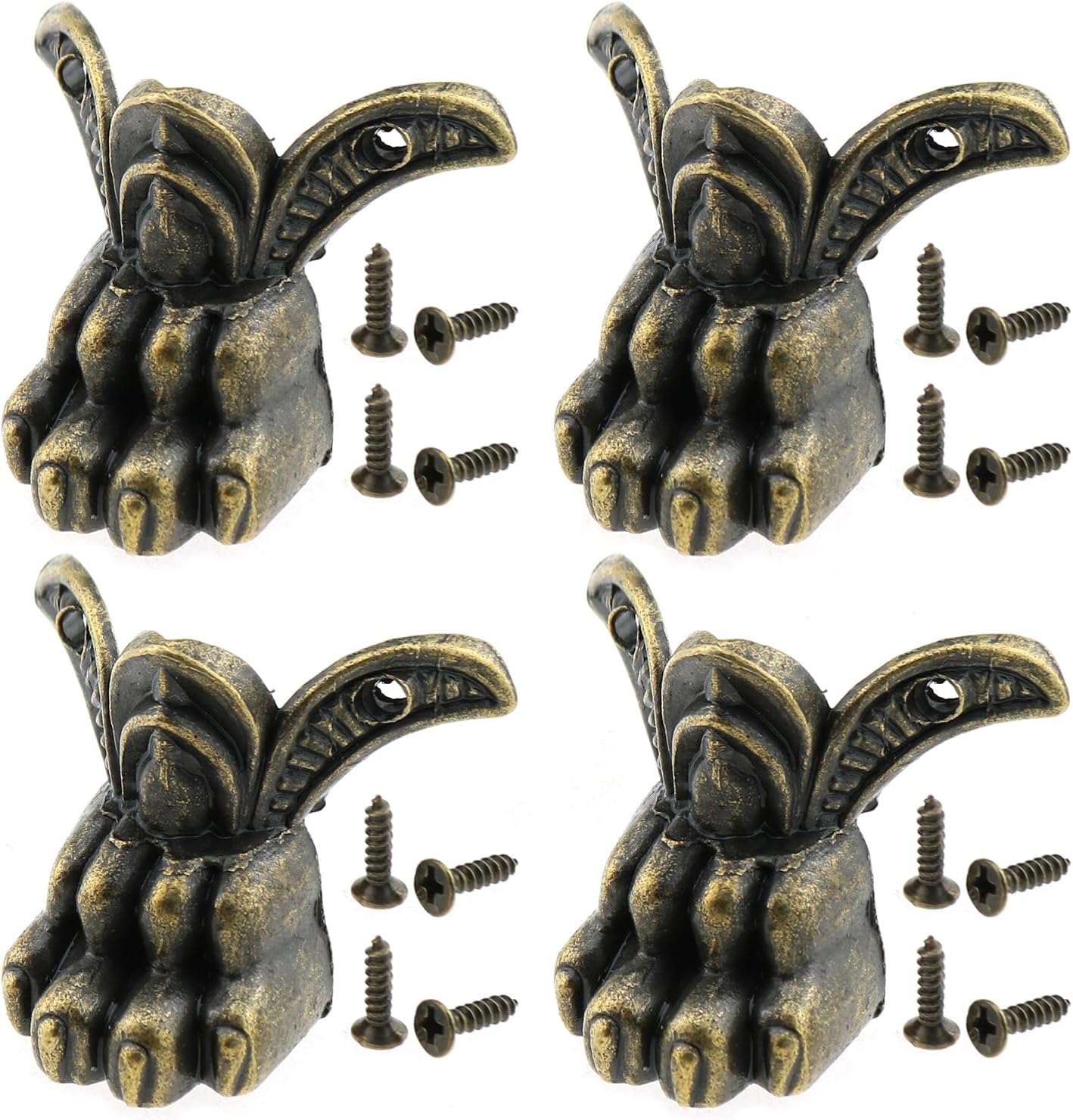 LUORNG 4PCS 43x34mm Box Feet Corner Protector Antique Brass Metal ...