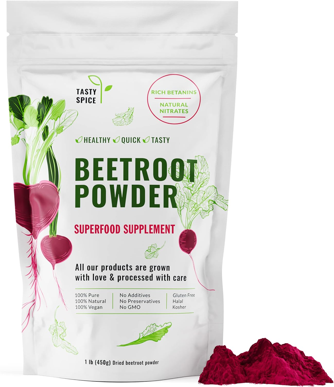 Organic Beet Root Powder Non Additives & Preservatives, Red Superfood ...