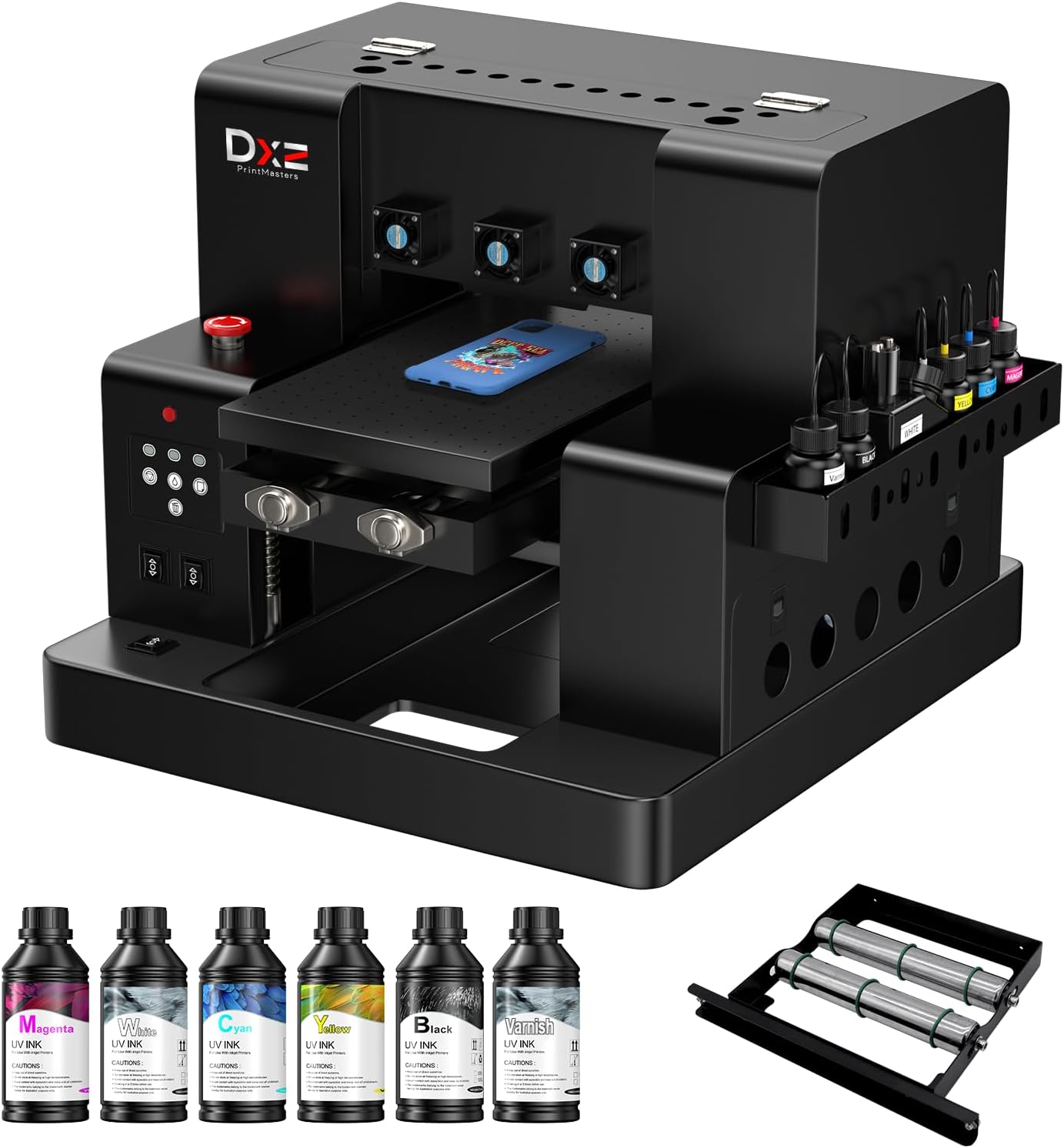 DXZ A4 L805 UV Flatbed Printer - Varnish with Rotary UV Ink for Acrylic, Metal, Leather, Golf ...