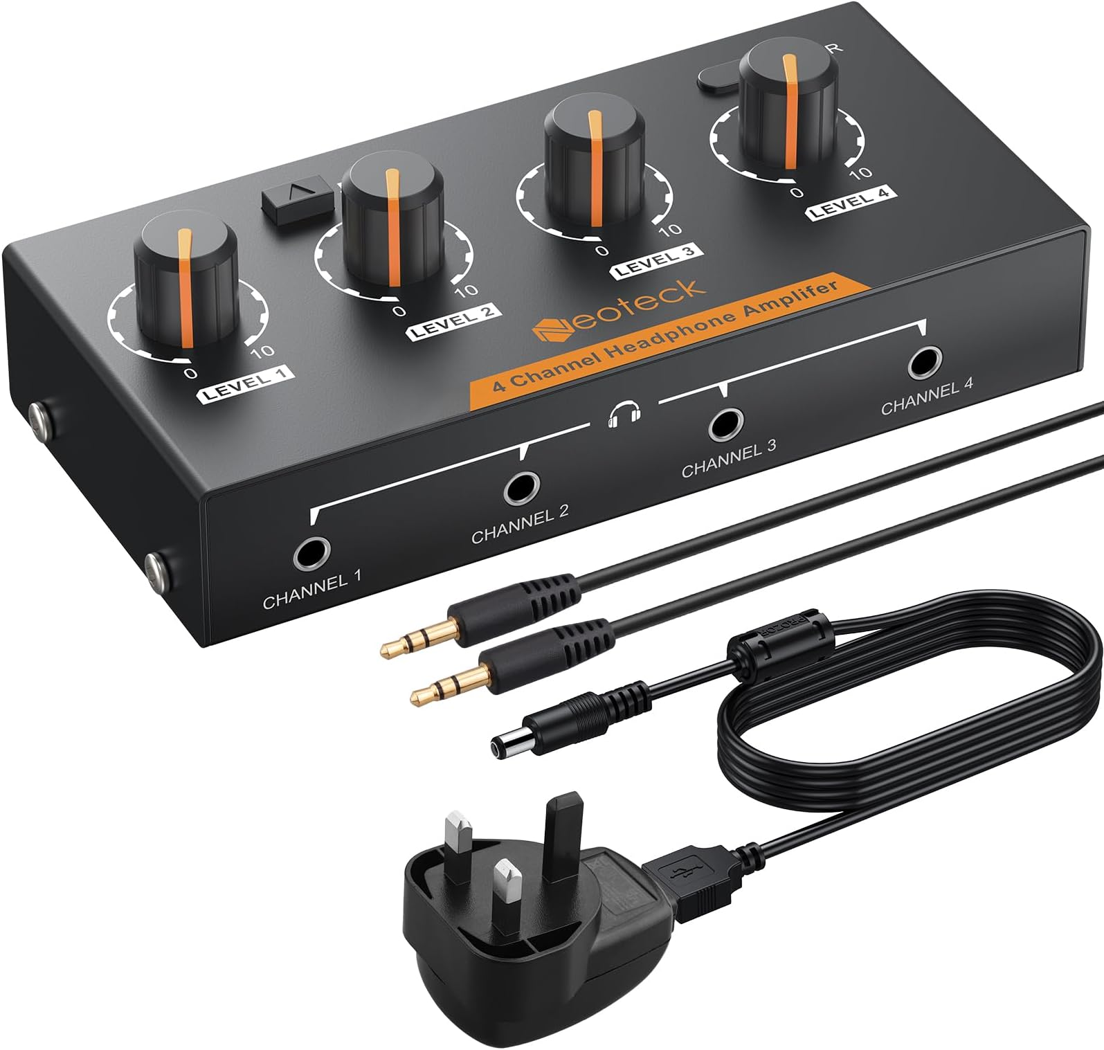 Behringer MICROAMP HA400 Ultra-Compact 4 Channel Stereo Headphone ...