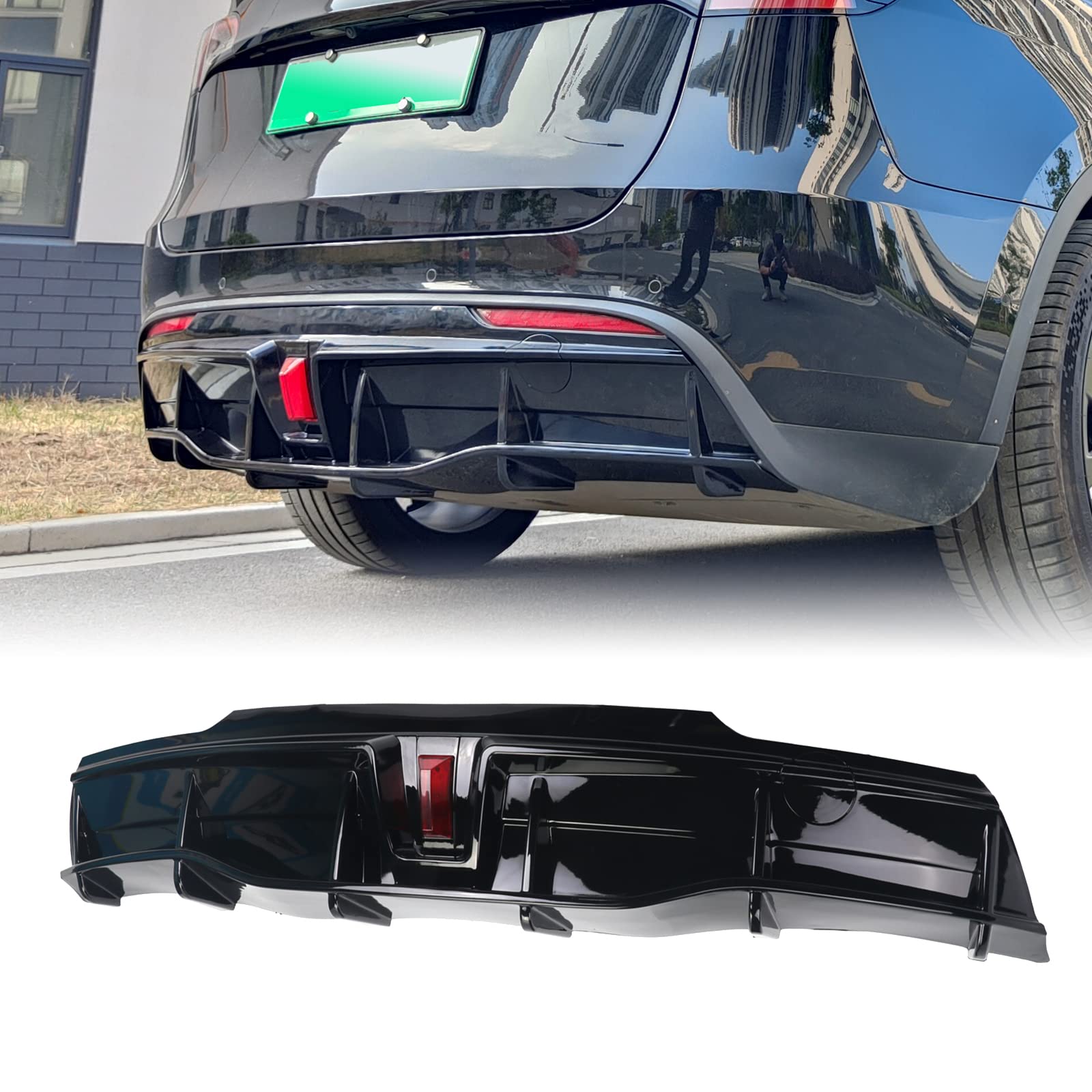 Buy BONRYAN Rear Diffuser Bumper Lip Fit 2020-2022 Tesla Model Y ...