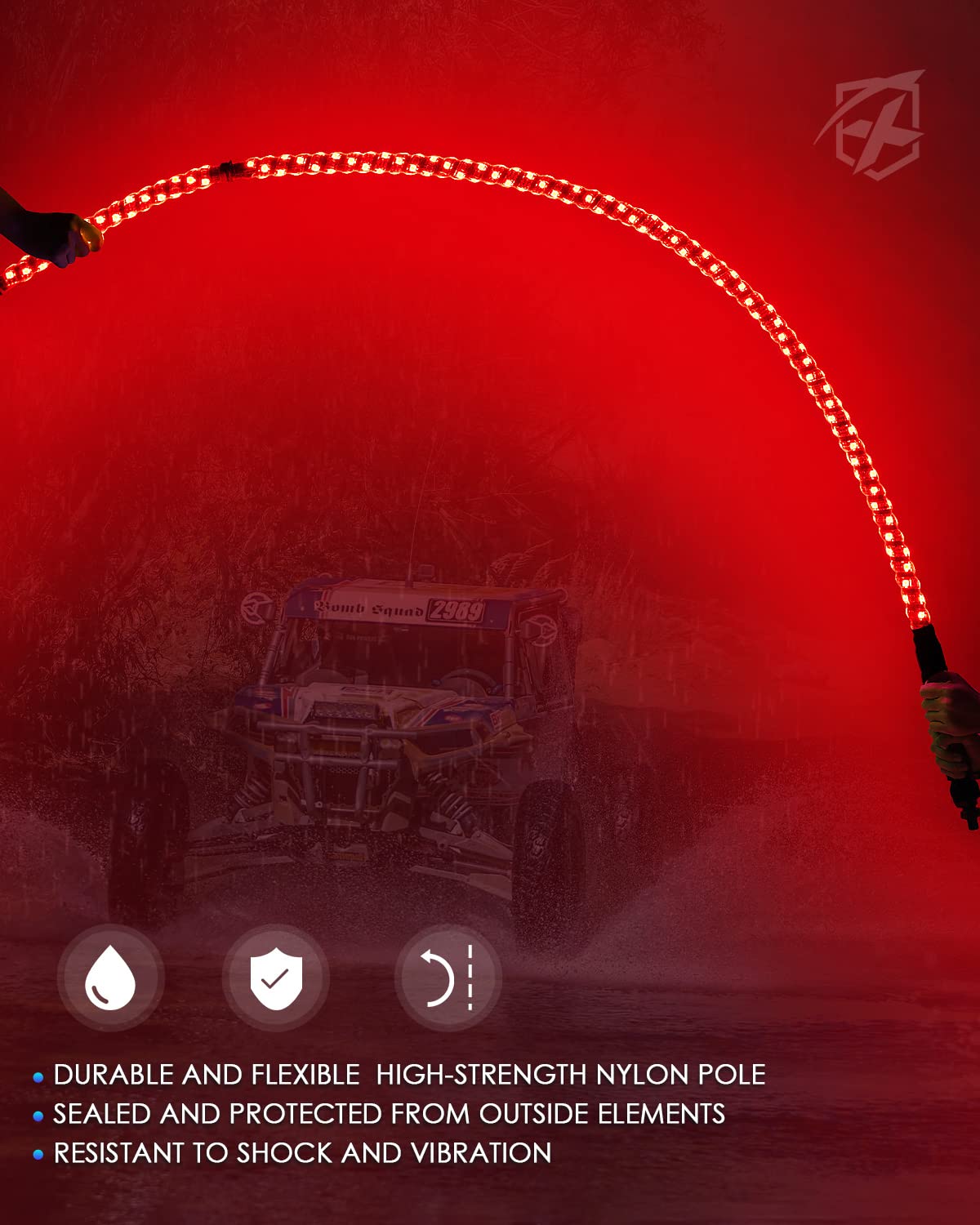 Snapklik.com : Xprite Red LED 4FT Spiral Whip Lights, Flexible Whip ...