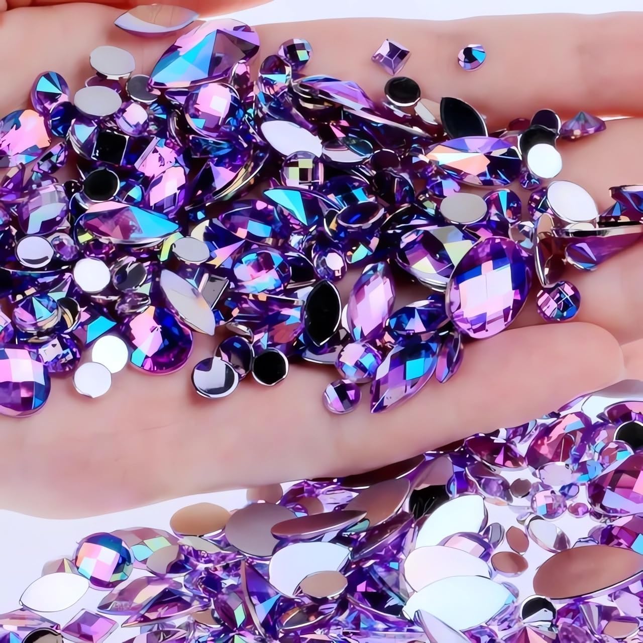 Amazon.com: Umillars 960 Pieces Gradient 3 Colors Sew On Rhinestones ...