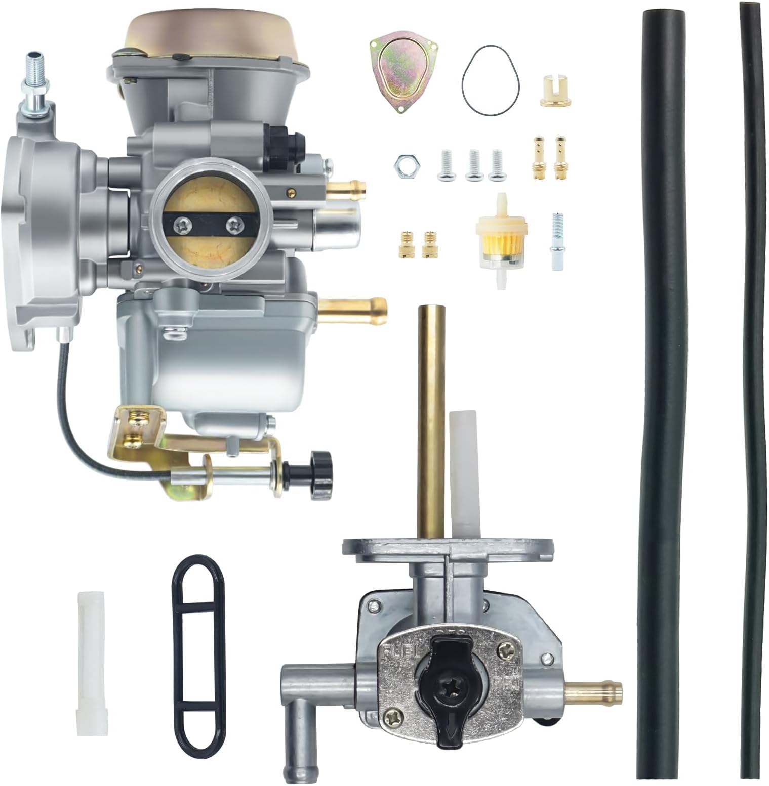 Amazon.com: Carburetor + Petcock Fuel Valve for Su-zuki Ozark LTZ 250 ...