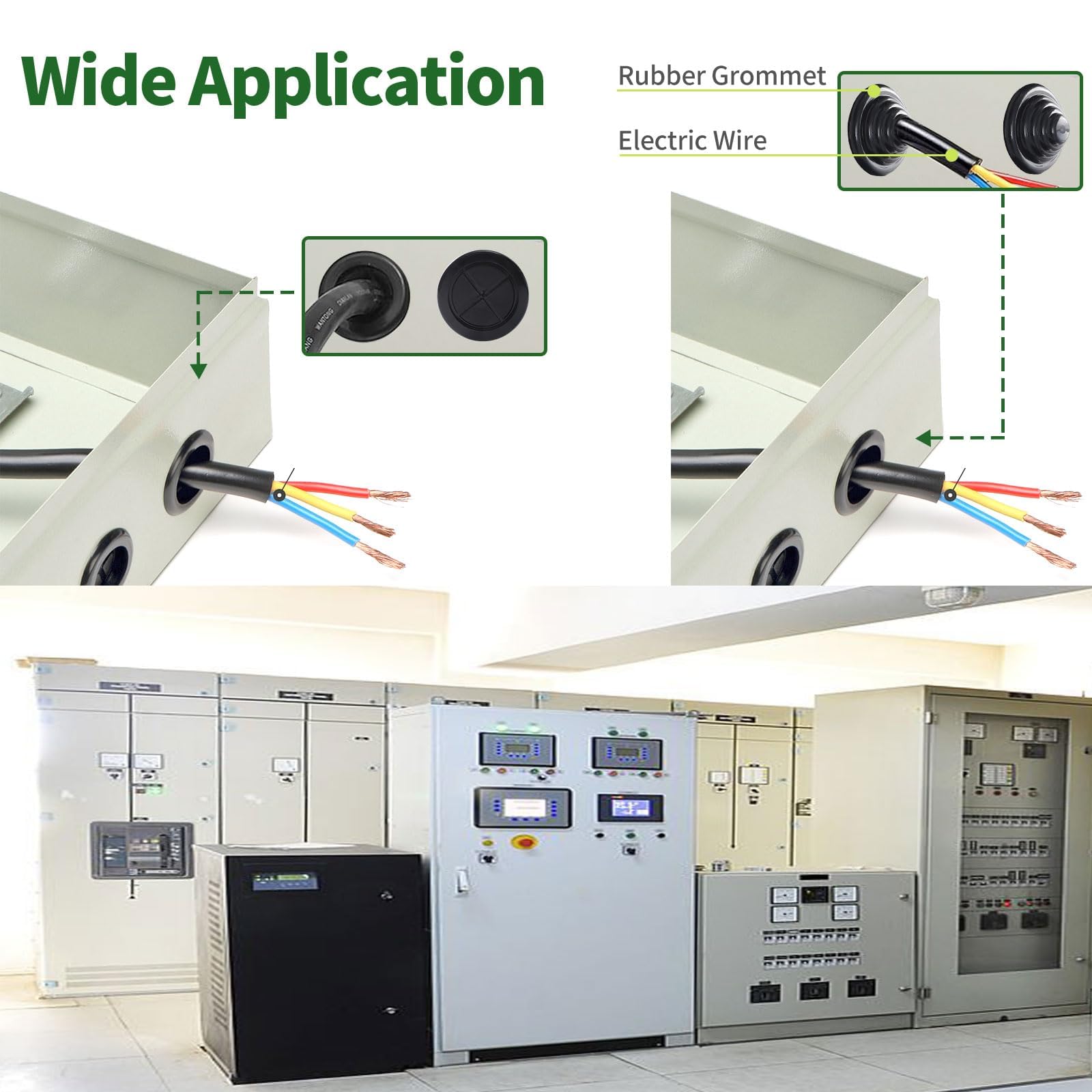 Snapklik.com : 36 Pcs Rubber Grommets For Wiring Rubber Grommets Wire ...