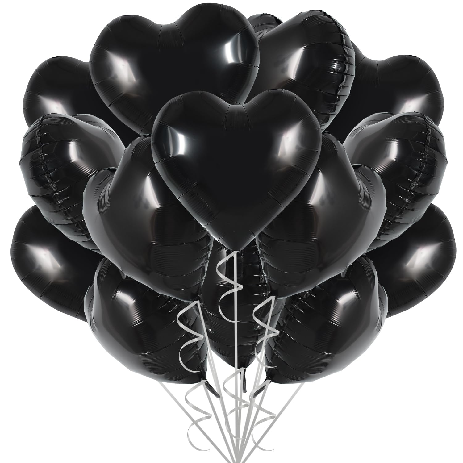 Amazon.com: TONIFUL 30Pcs 18 Inch Black Heart Balloons Black Heart ...