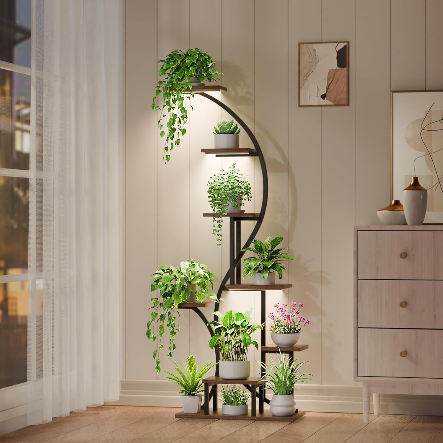 Amazon.com: Plant Stand Indoor with Grow Lights - 8 Tier Corner Plant ...