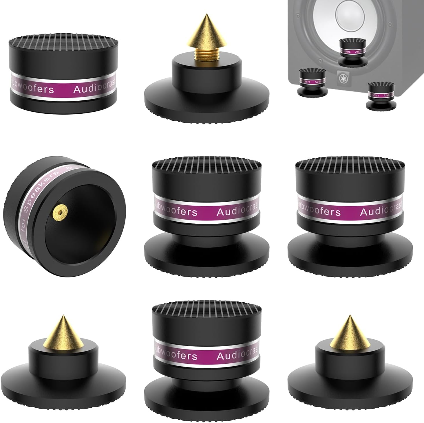 Tertullus 4 Stück Höhenverstellbar Subwoofer Spikes Lautsprecher Spikes ...