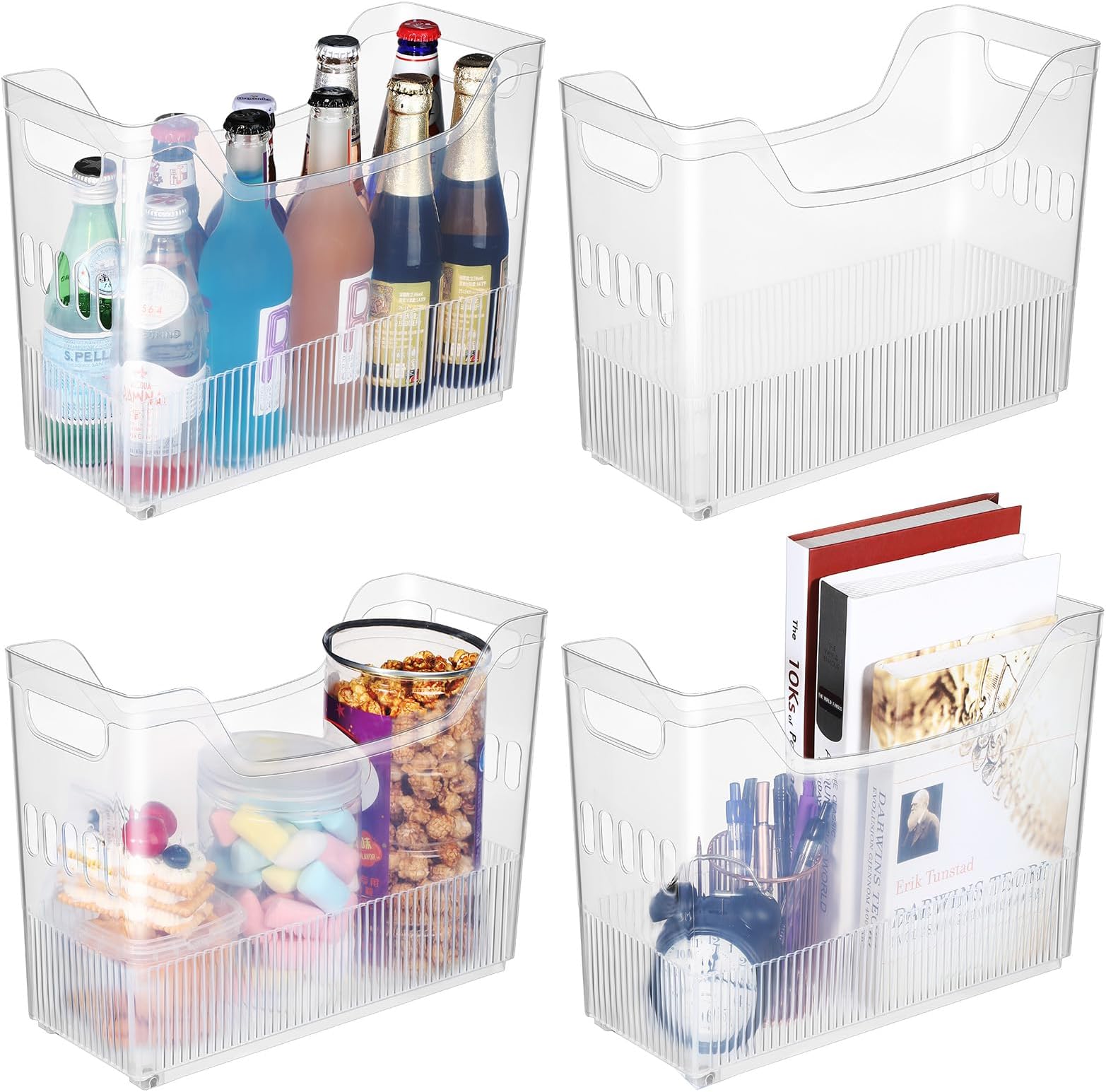 Amazon.com: Qunclay 6 Pcs Freezer Organizer Bins Clear Plastic Pantry ...