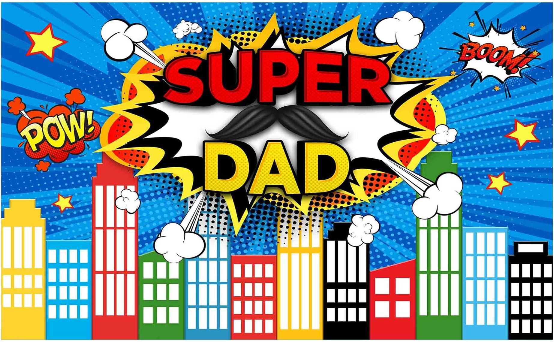 Amazon.com : Funnytree Super Dad Theme Backdrop Happy Father's Day Best ...