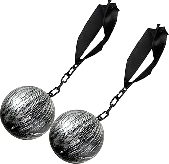 Amazon.com: 2 Pcs Halloween Ball and Chain Prison Shackles Chain Ball ...