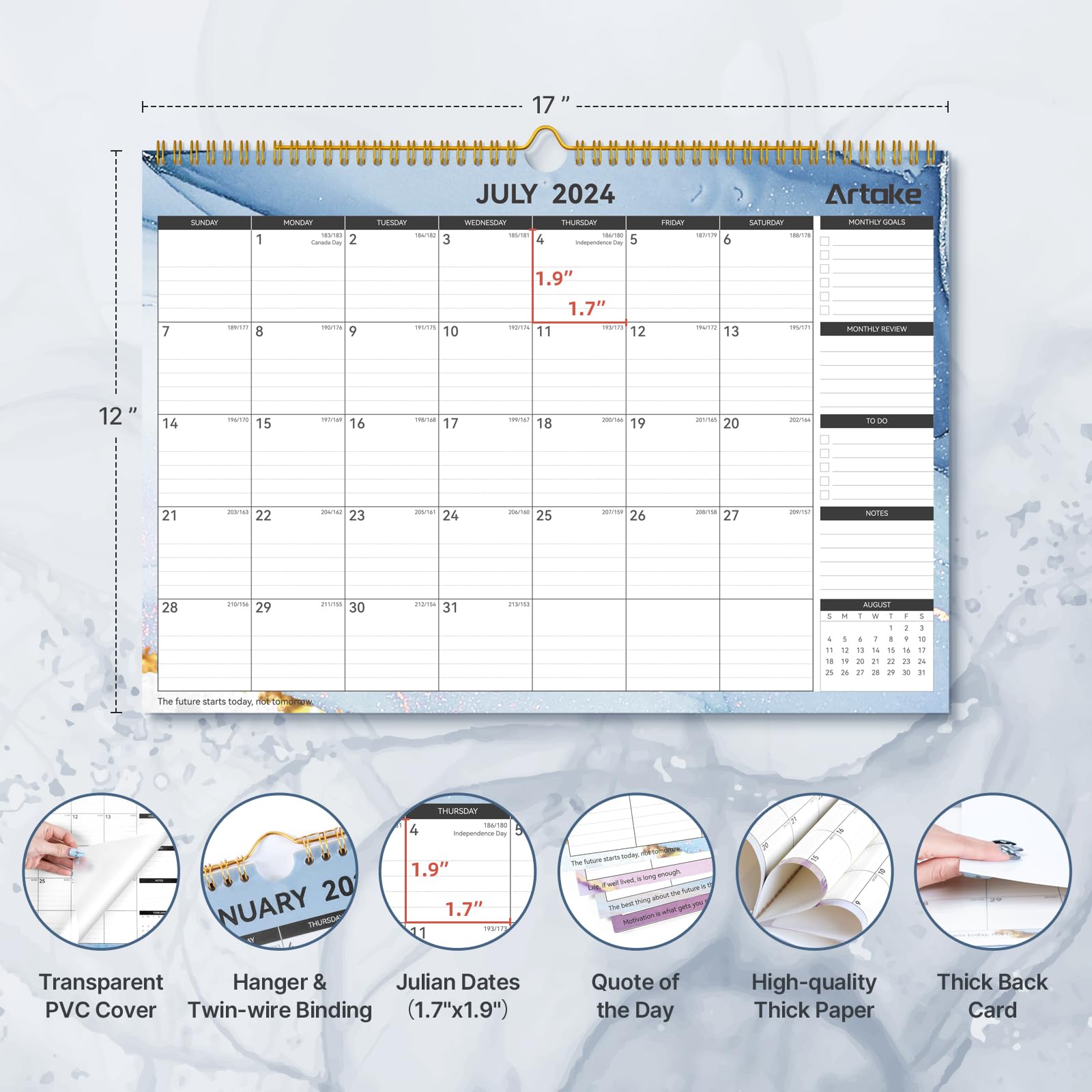 Snapklik.com : Wall Calendar 2024-2025, July 2024- December 2025, 18 ...