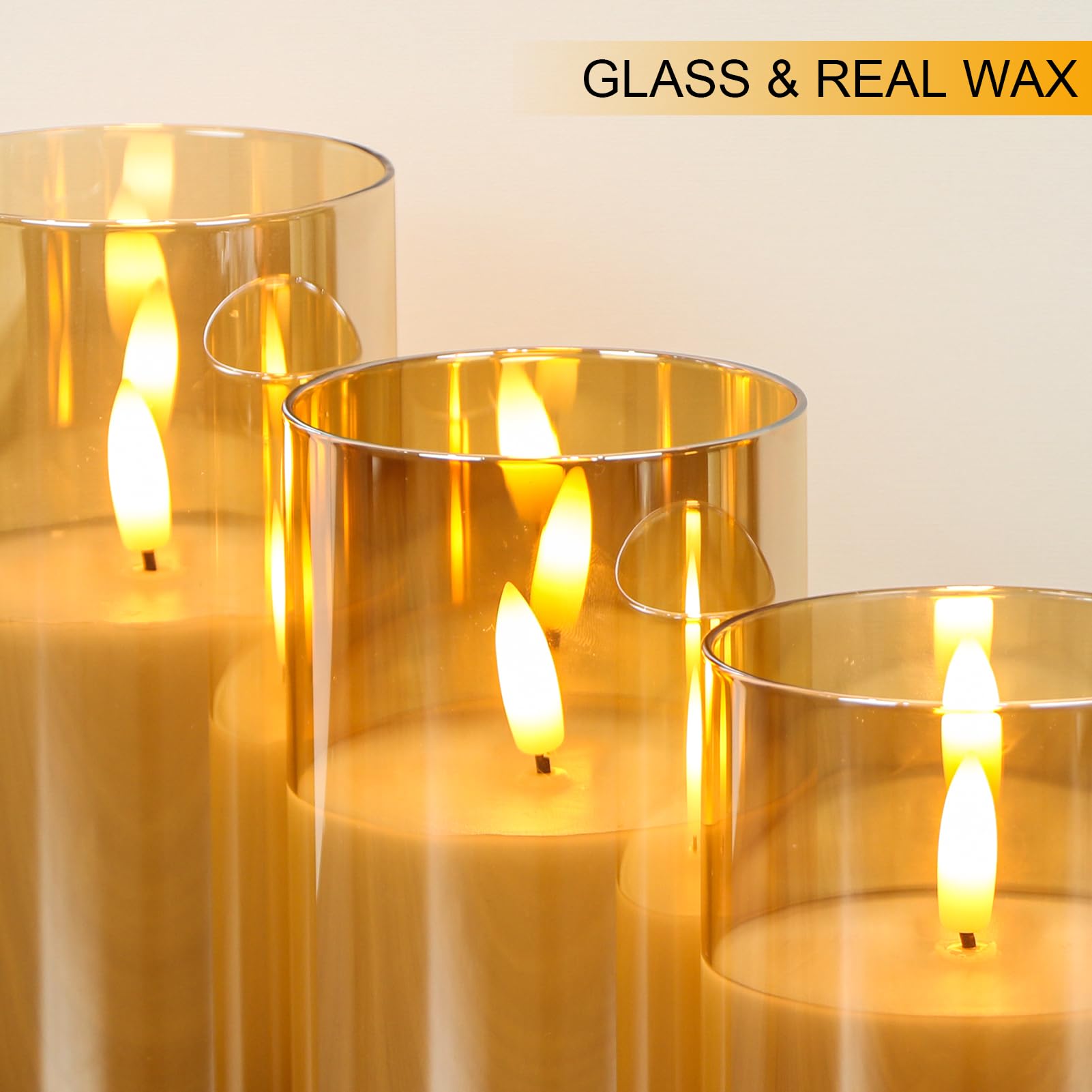 Snapklik.com : GenSwin Rechargeable LED Flameless Flickering Glass Candles