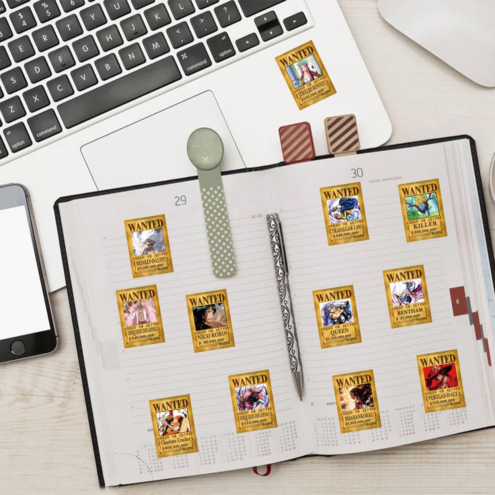 Snapklik.com : 100pcs One Piece Wanted Stickers Cool Classic Anime ...