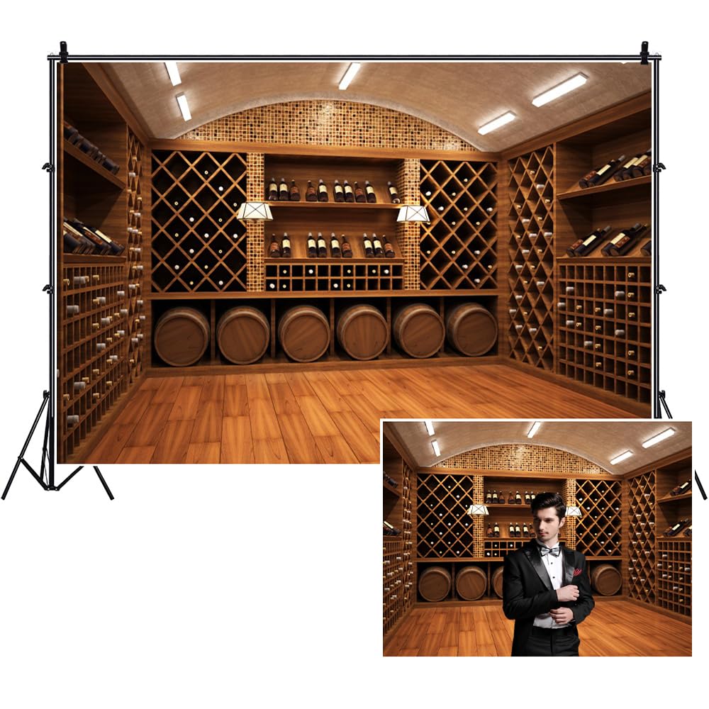 Amazon.com : TTQYFNM 7x5ft Luxurious Wine Cellar Backdrop Wooden Board ...