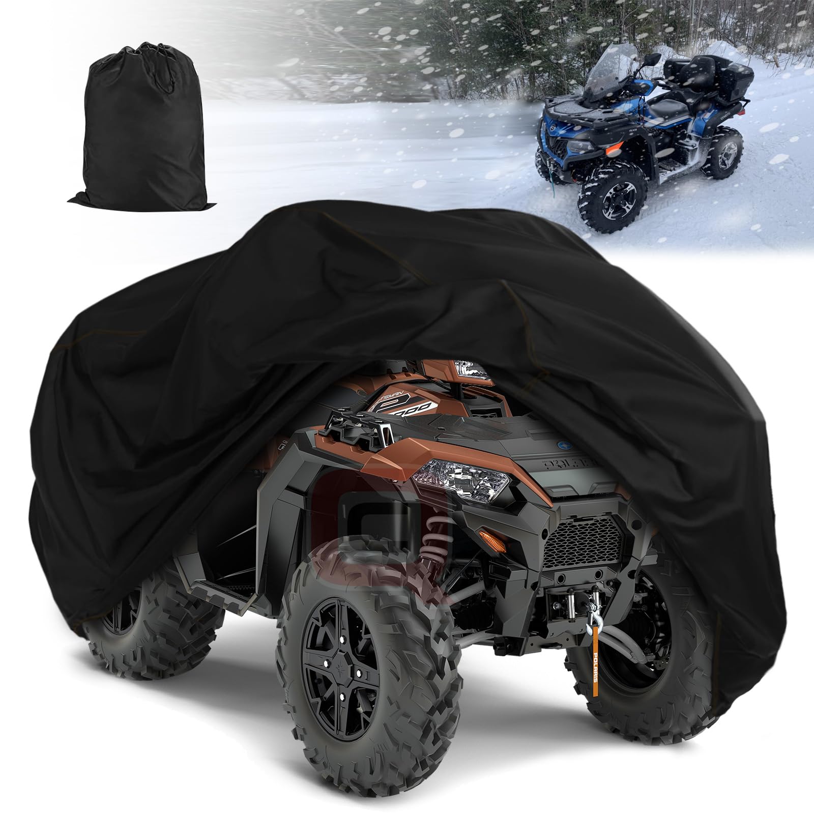 Amazon.com: QYMOTO Large 2-UP ATV Cover,XL 4 Wheeler Quad Bike Winter ...