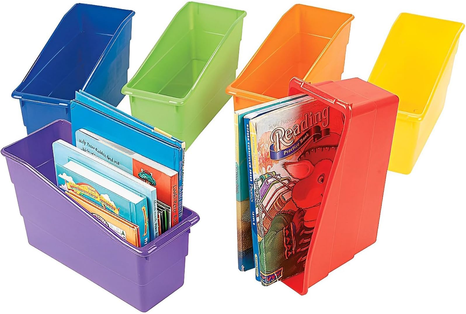 Amazon.com: Fun Express Book Bins for Classroom - Pack of 6 Durable ...