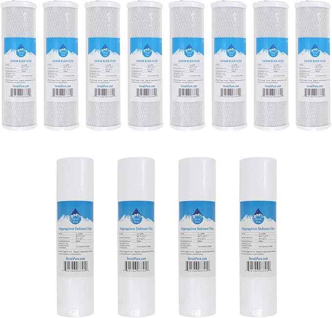 Amazon.com: 4-Pack Denali Pure Universal 10 inch Carbon Block, Sediment ...