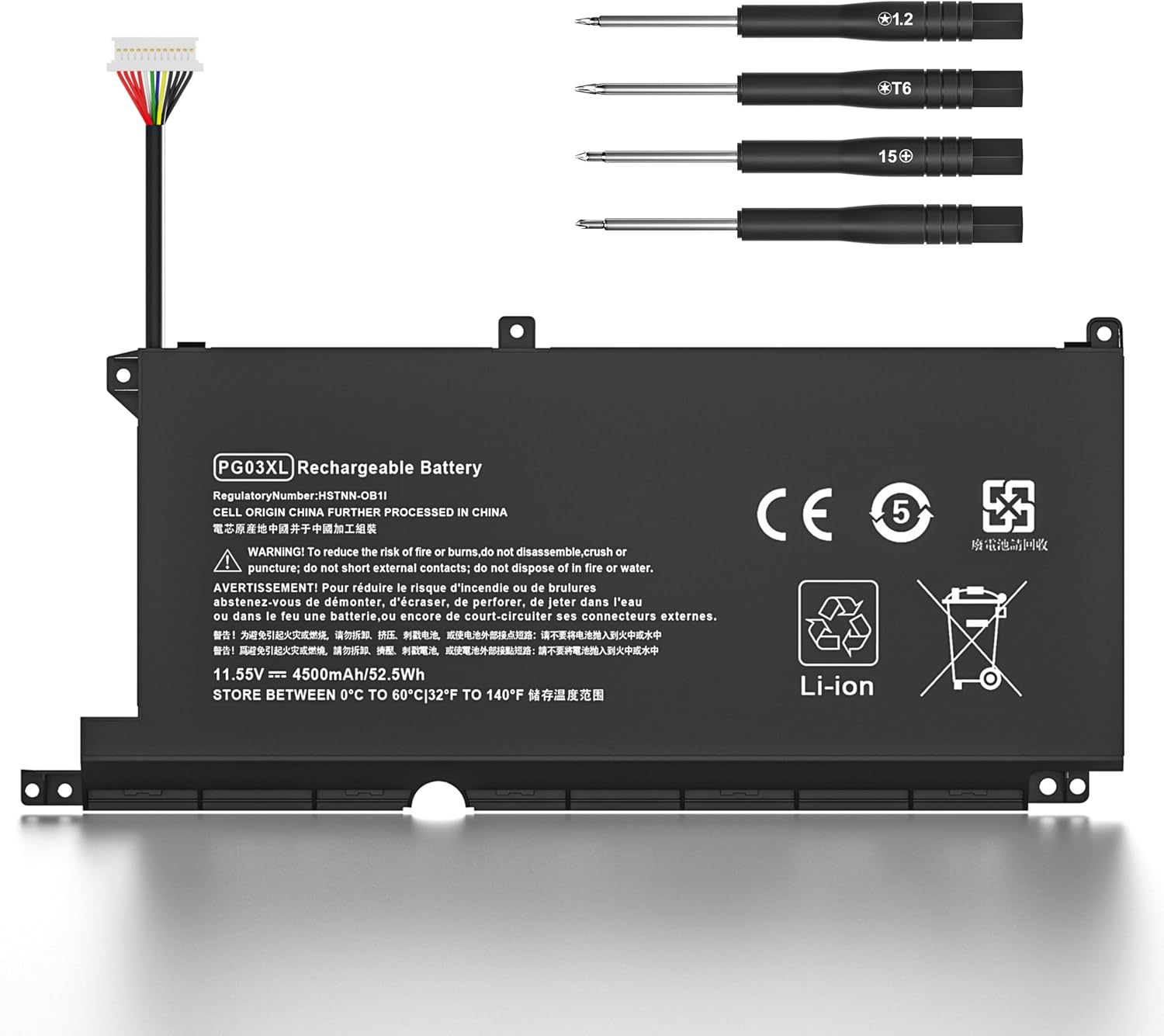 Amazon.com: PG03XL 52.5Wh Replacement Battery for HP Pavilion Gaming 15 ...