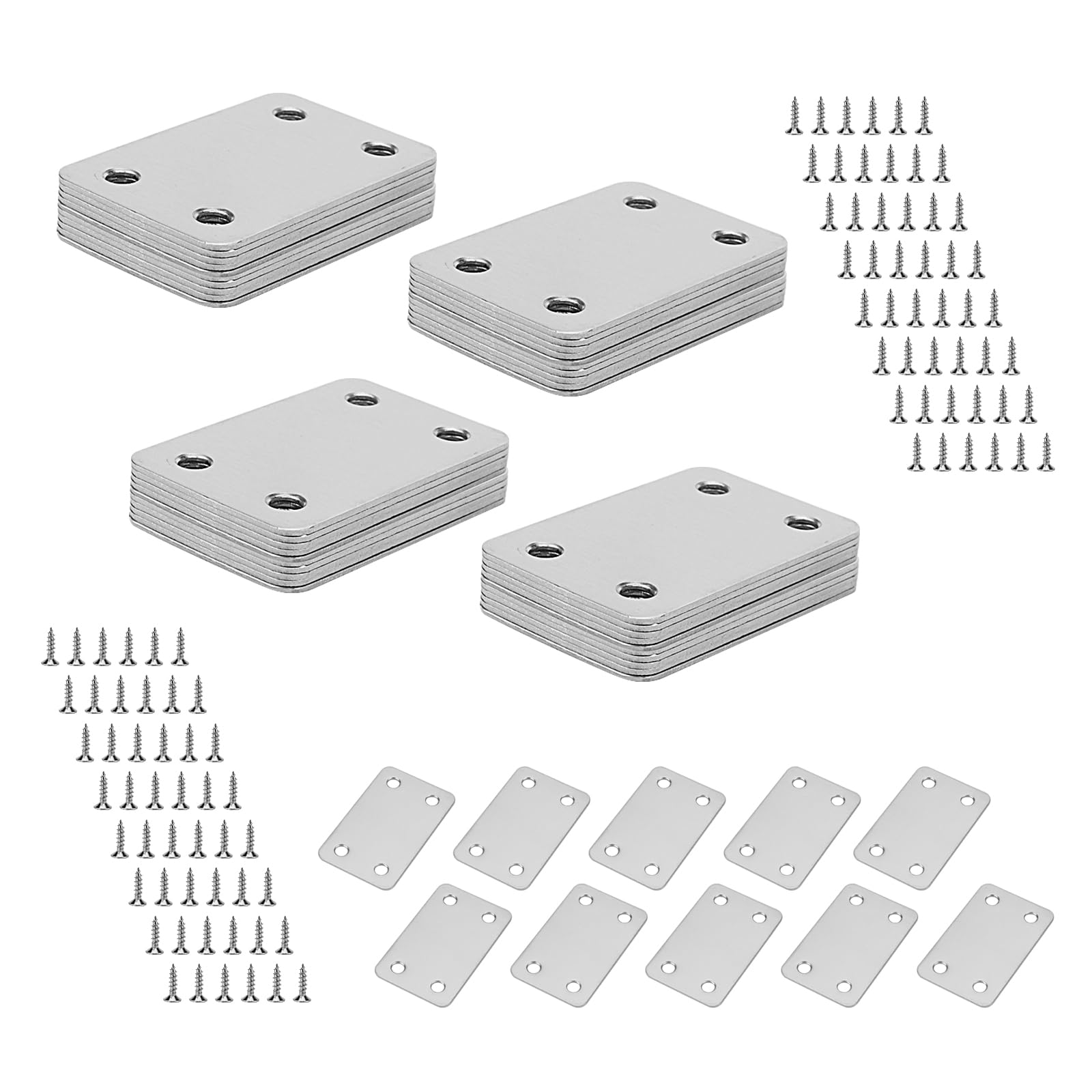 MUKCHAP 50 PCS 60 x 38 x 1.5mm Metal Flat Mending Plate, Stainless ...