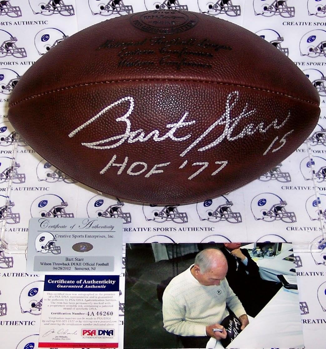 Autographed Bart Starr Football - Throwback Duke - Autographed ...