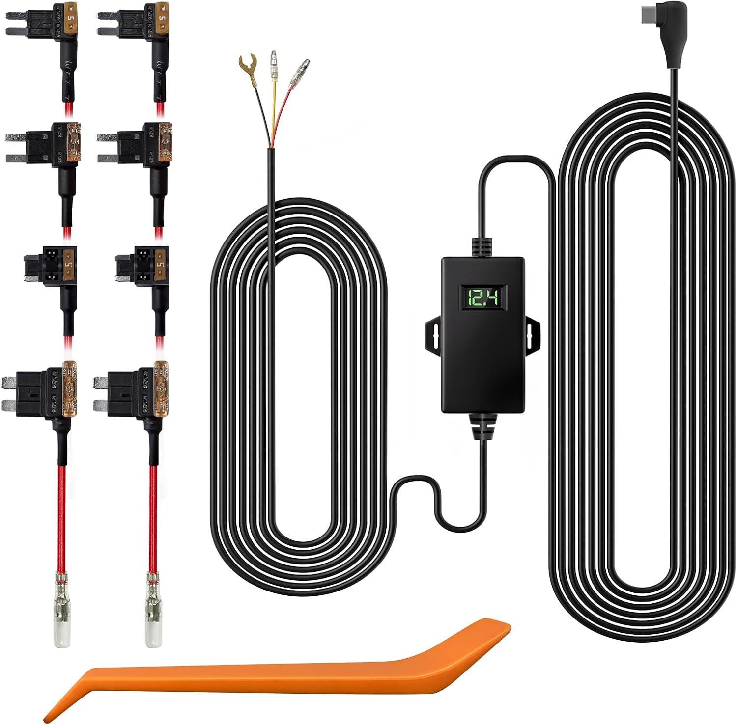 REDTIGER Muti-Size Hardwire Kit for Redtiger Series Dash Cam, Type USB C Power Port, 24-Hour ...