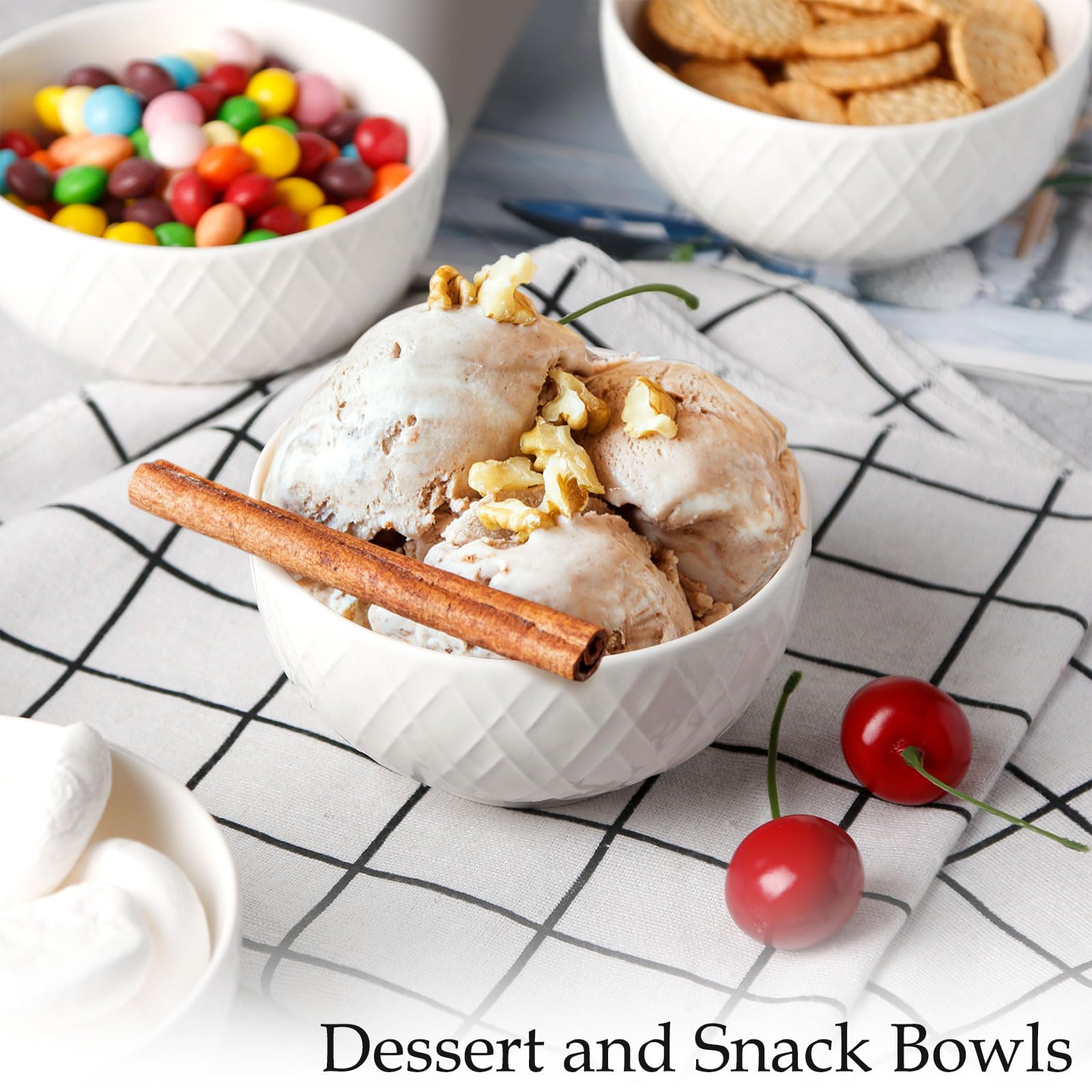 Snapklik.com : NUTRIUPS 4.3 Rice Bowls Set Of 8-10 Oz Small Dessert Bowls