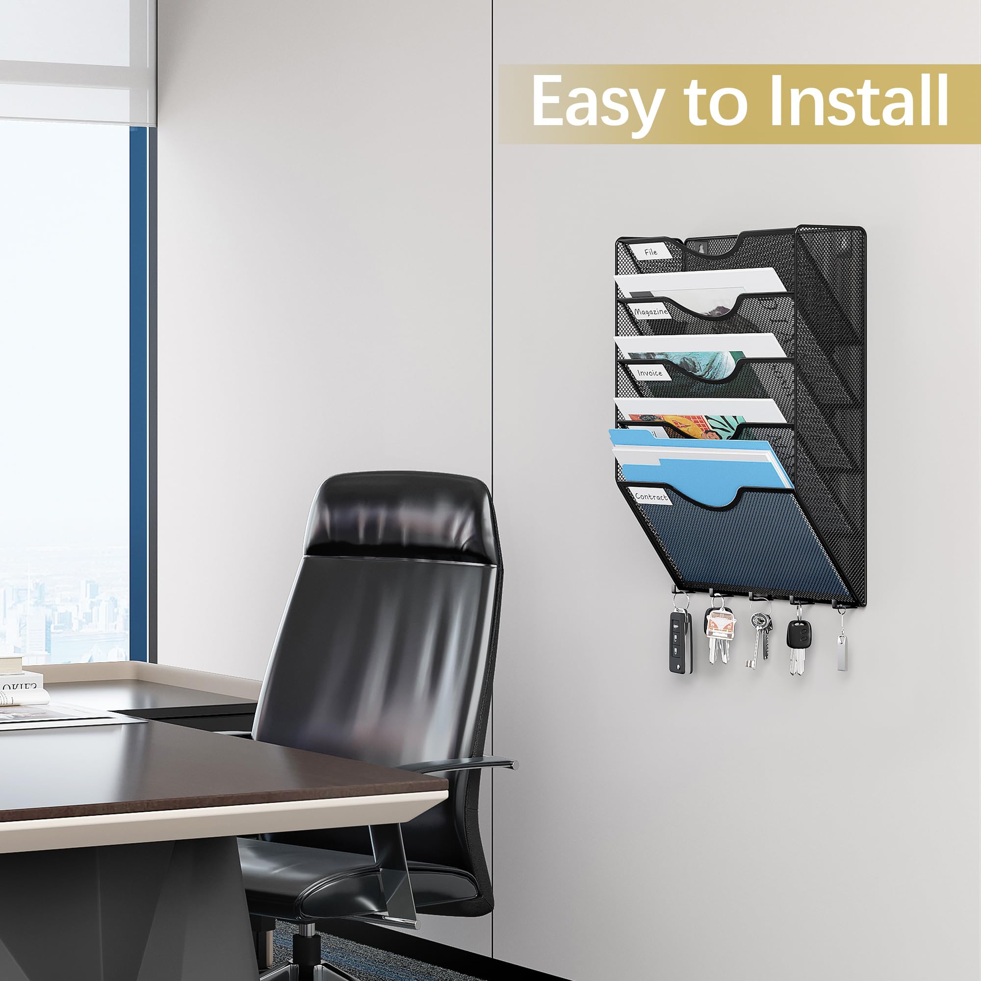 Snapklik.com : EasyPAG 5 Pocket Mesh Wall File Organizer