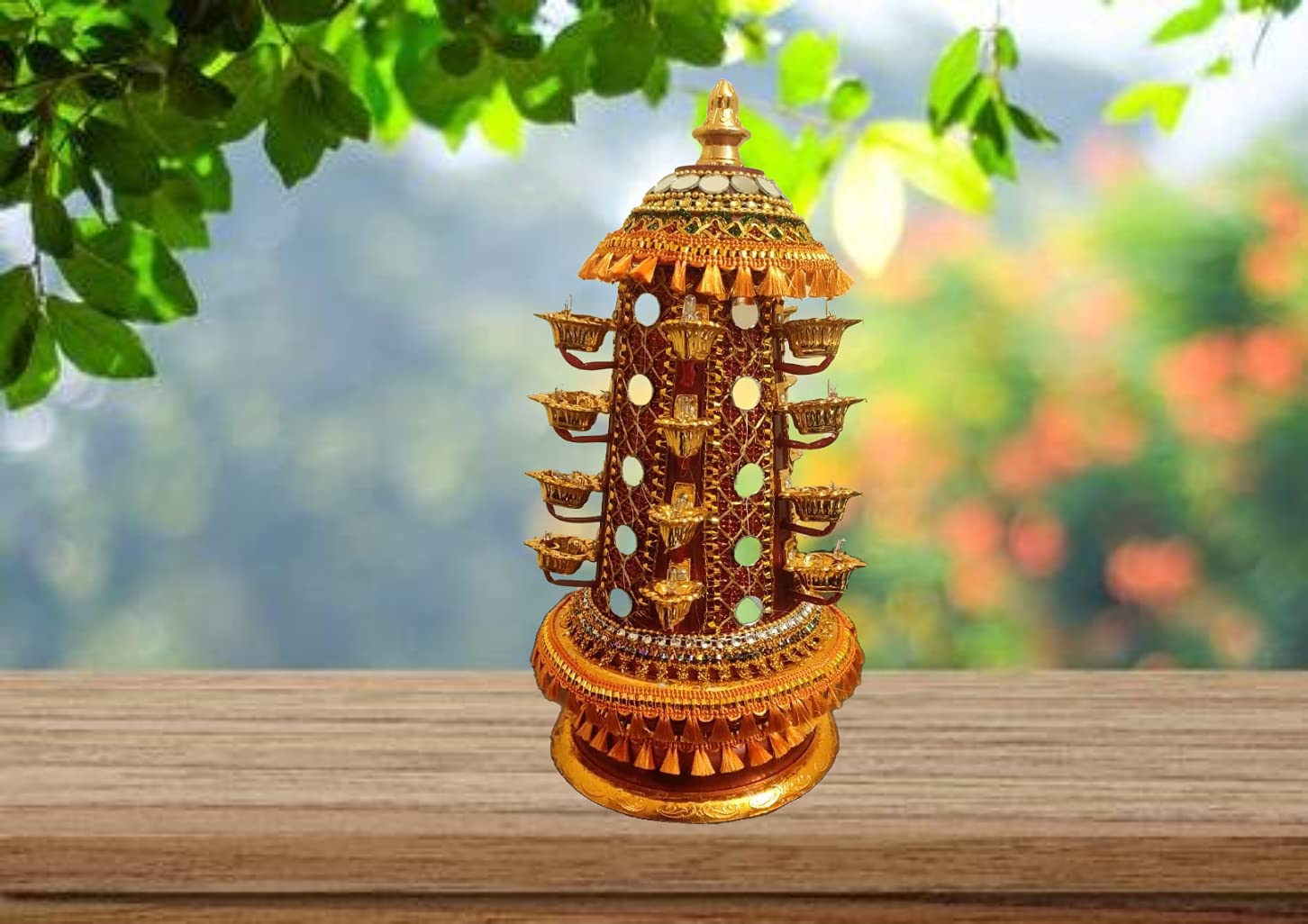 Buy Dulari Handicrafts Plastic Diya Holder Revolving Deep Mala for ...