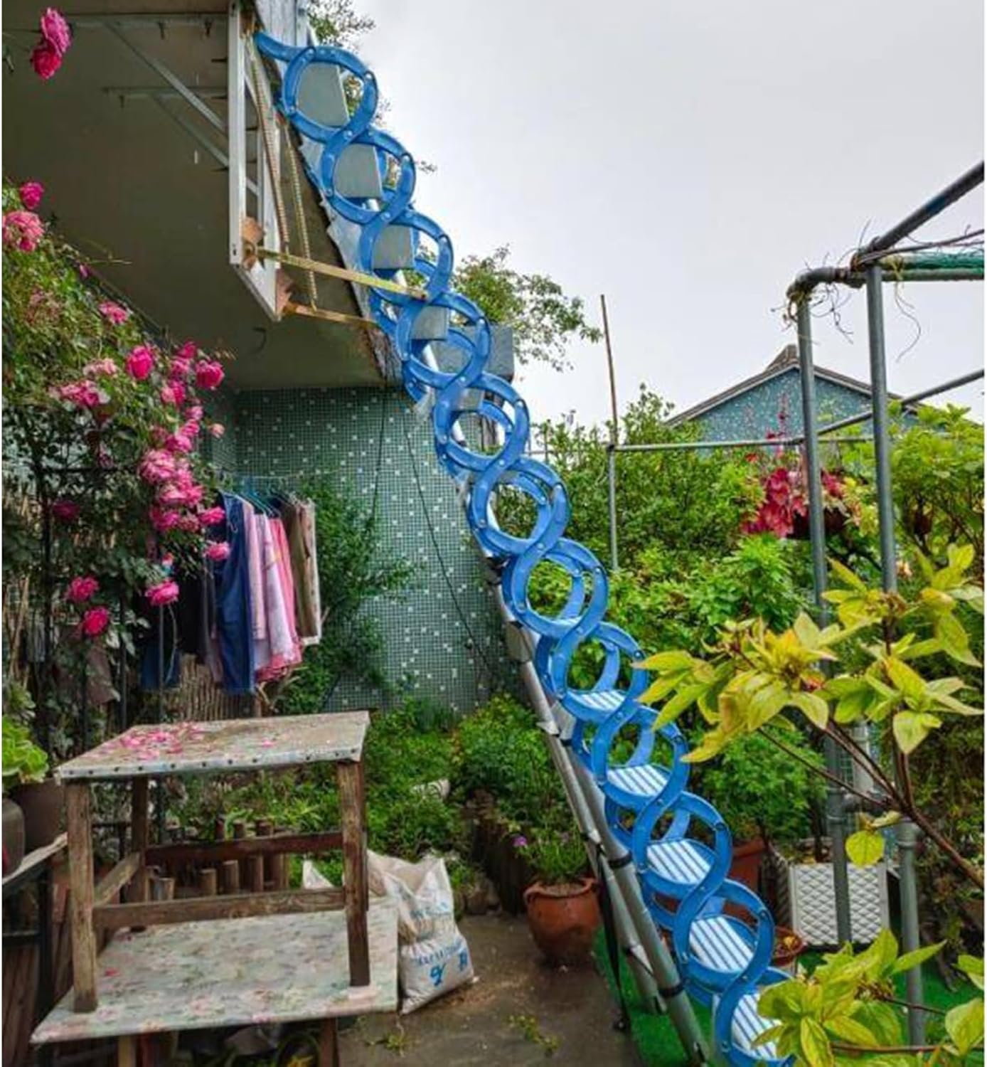 Amazon.com: LXLZYXSF Folding Loft Ladder for 1.8m-4m Tall Walls ...